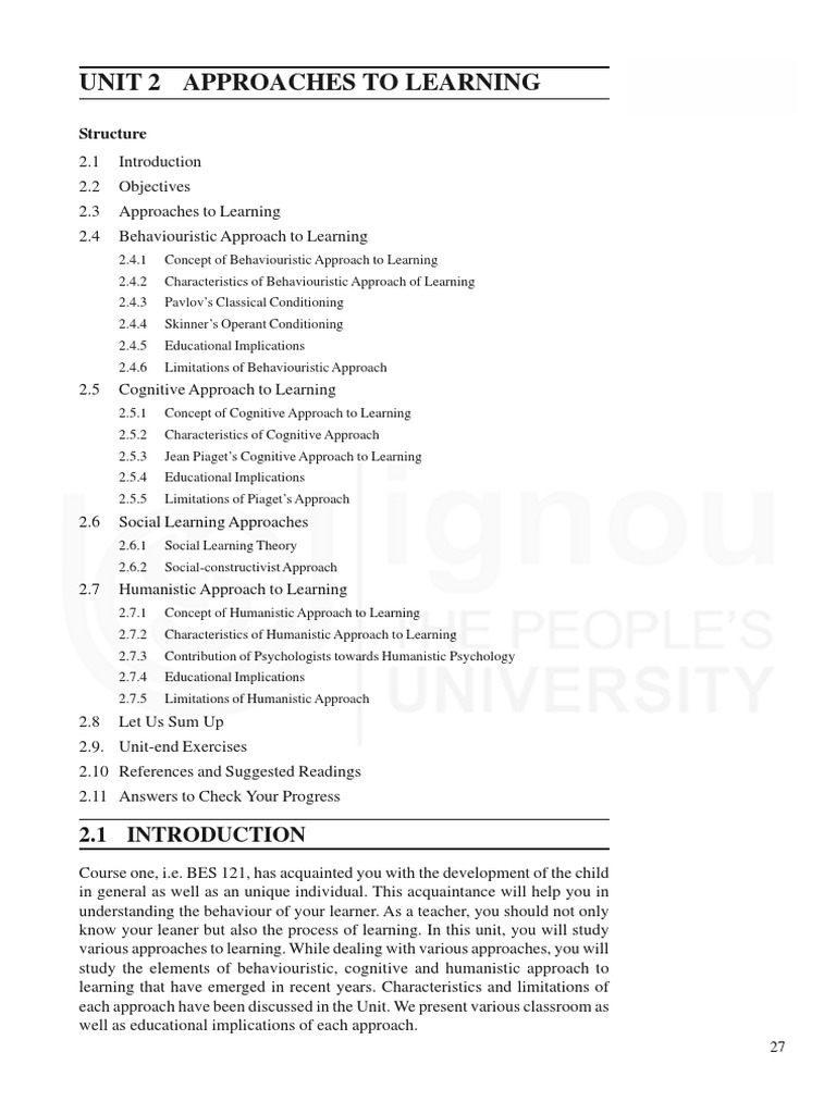 Approaches To Learning | PDF | Reinforcement | Classical Conditioning