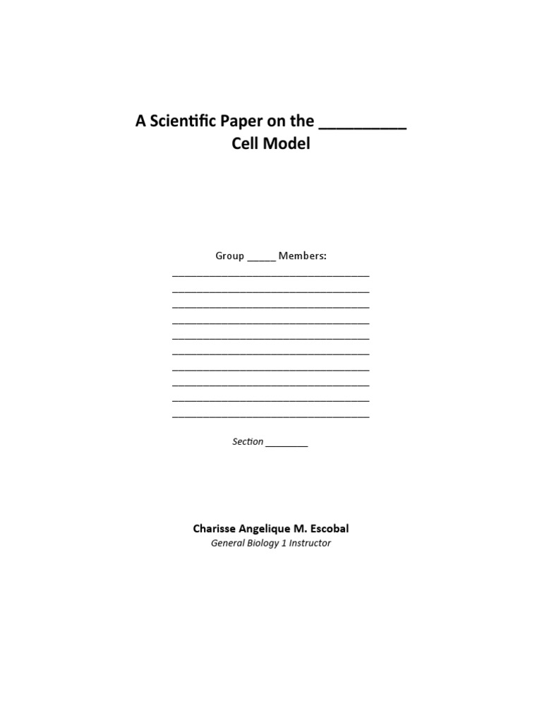 Scientific Paper Cell Model | PDF | Cell (Biology) | Science