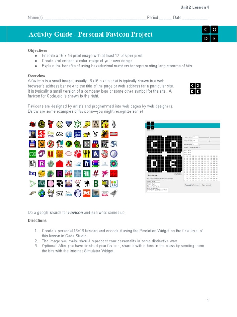 Creating Personal Favicons: Encoding Images with Hexadecimal Color ...