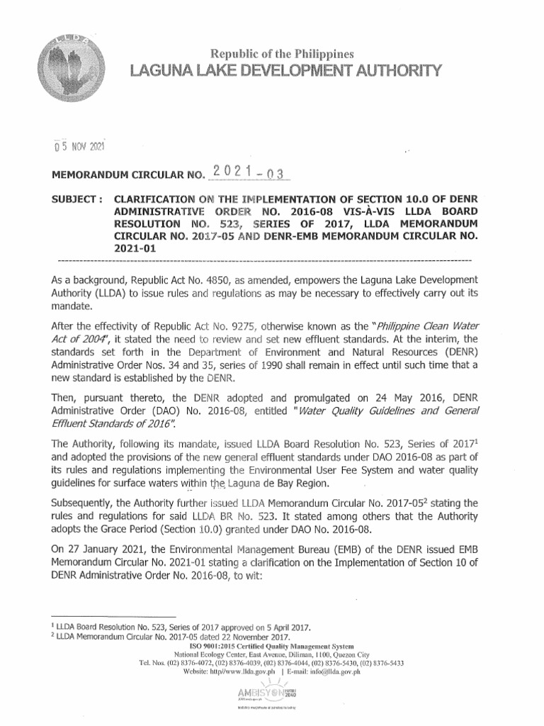 MC 2021-03 Guidelines VS Denr | PDF