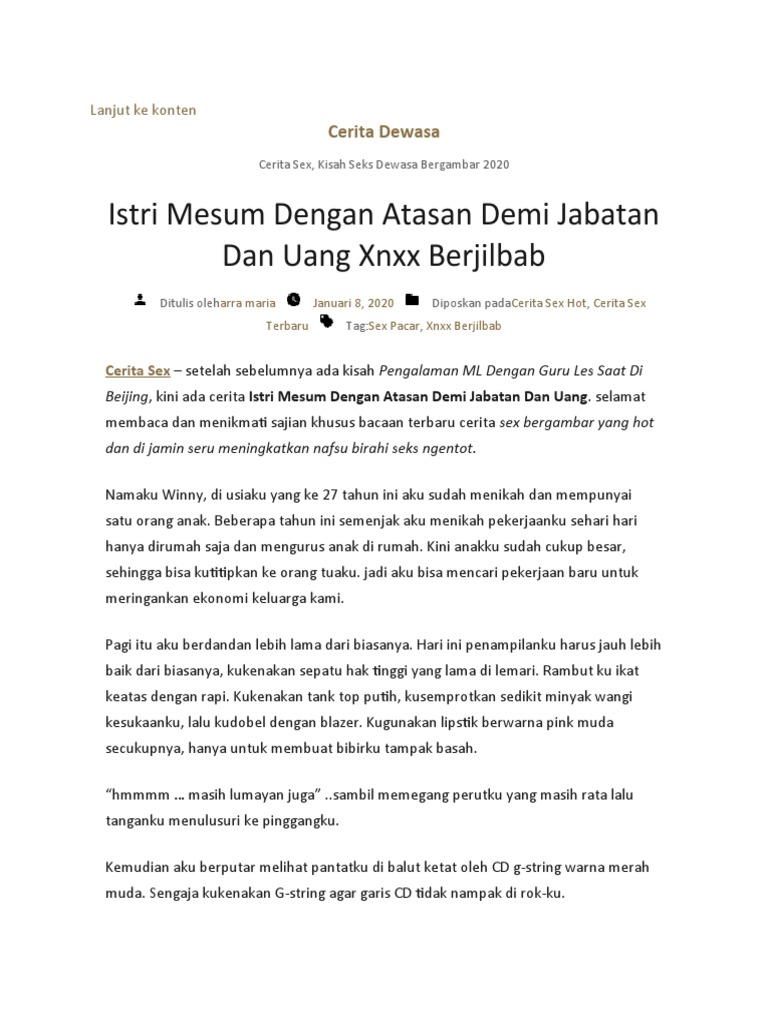 Istri Mesum Dengan Atasan Demi Jabatan Dan Uang XNXX Berjilbab - Cerita Dewasa | PDF