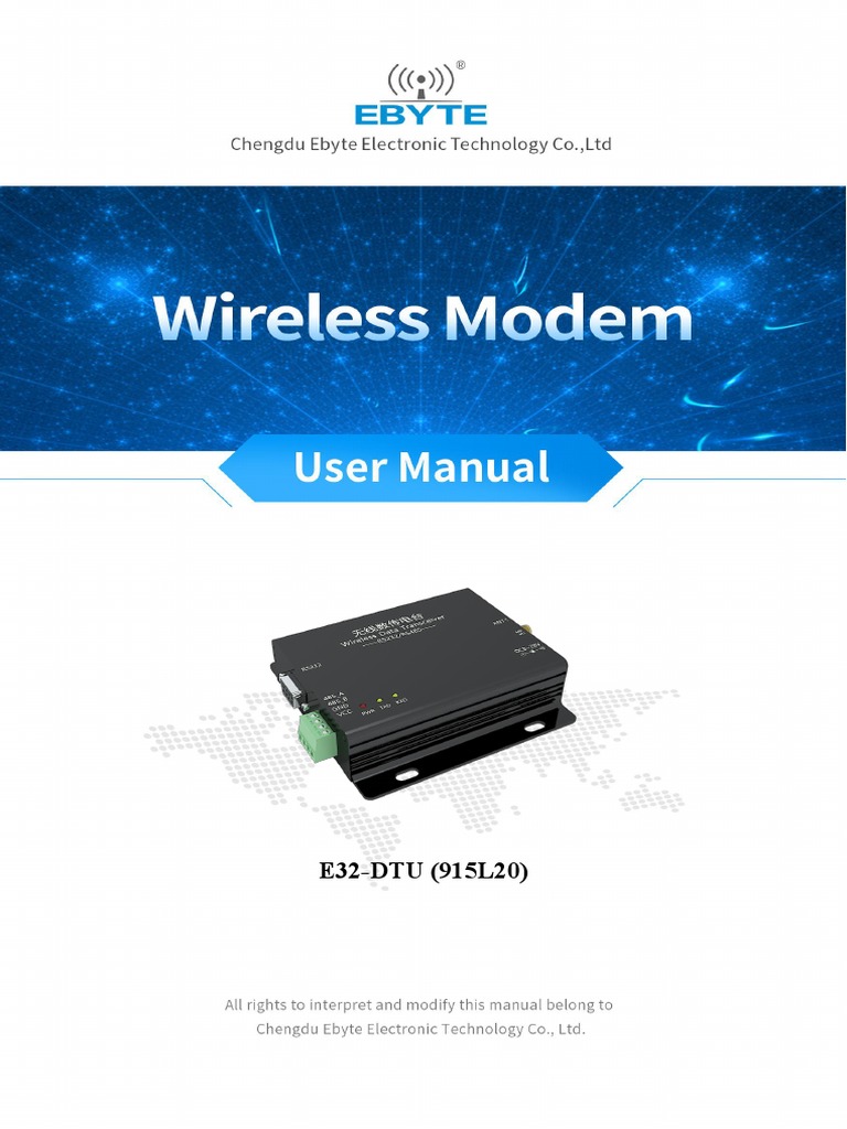 E32-DTU+ (915L20) UserManual EN v1.3 | PDF | Data Transmission ... E32-DTU+ (915L20) UserManual EN v1.3 | PDF | Data Transmission ...