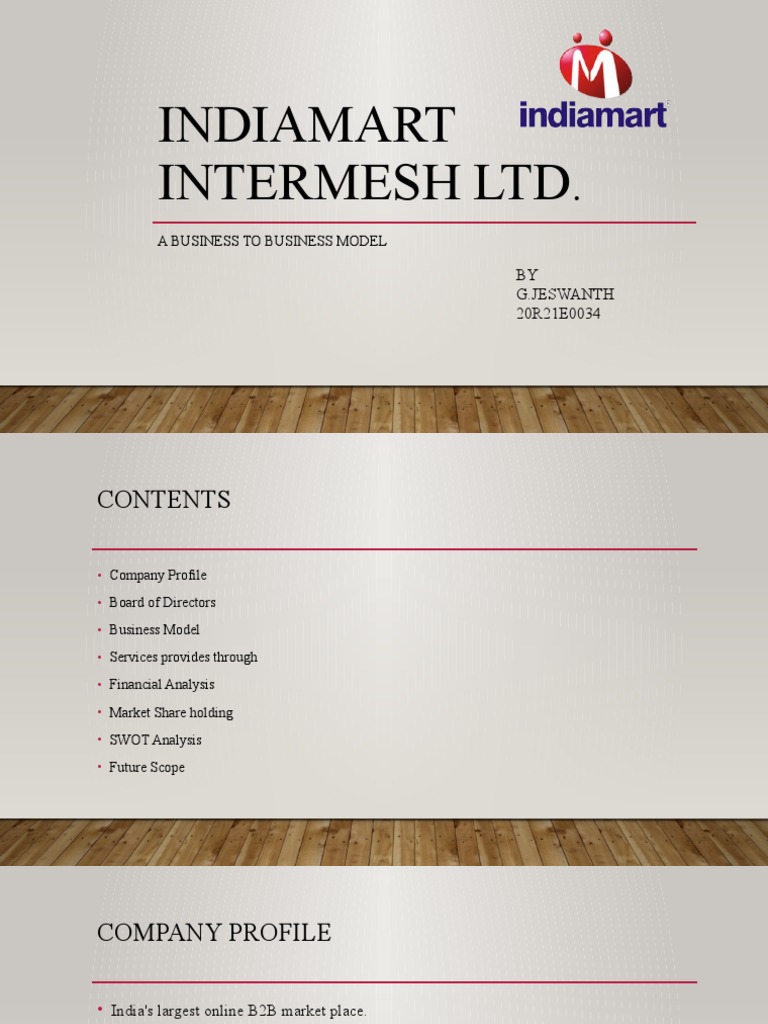 Indiamart Intermesh Ltd. Company Overview | PDF | Business