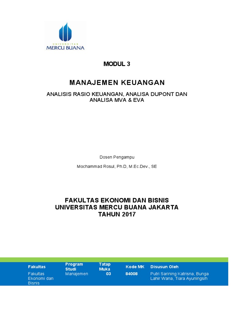Modul Manajemen Keuangan (TM3) | PDF | Pengelolaan Keuangan & Uang | Bisnis