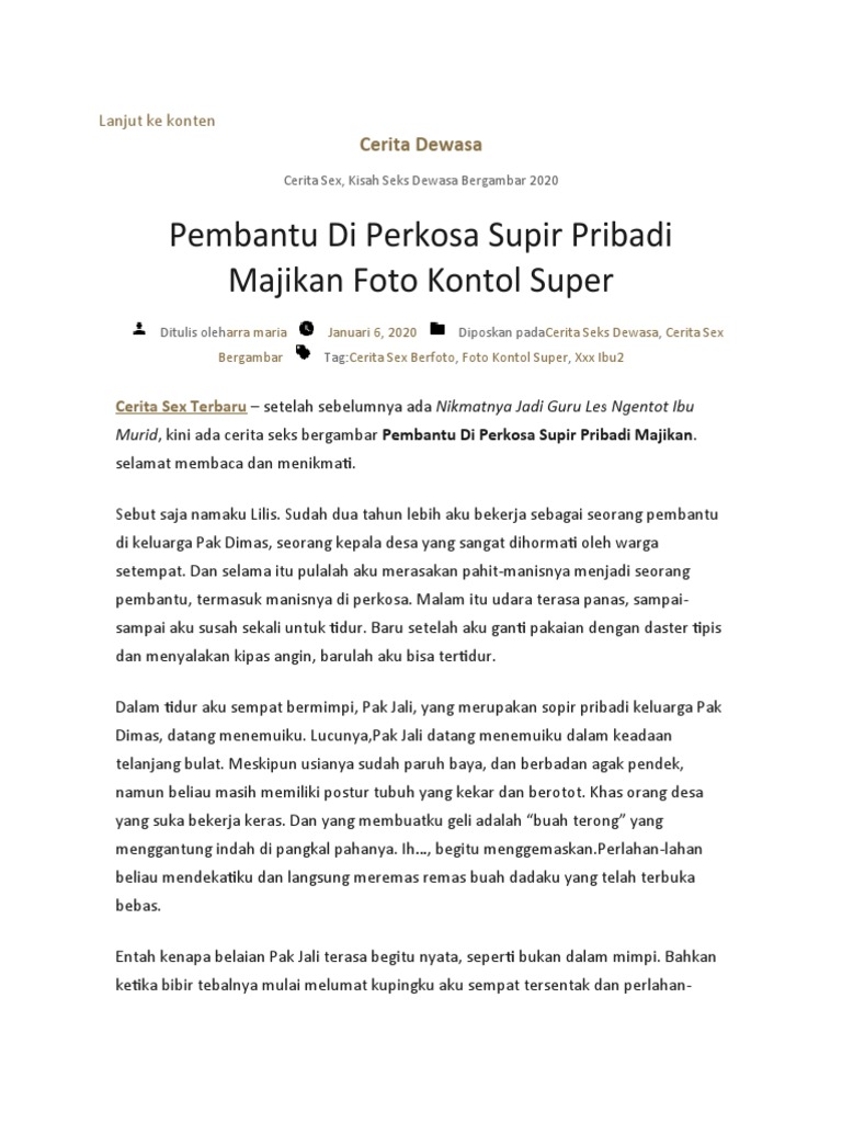 Pembantu Di Perkosa Supir Pribadi Majikan Foto Kontol Super - Cerita ...