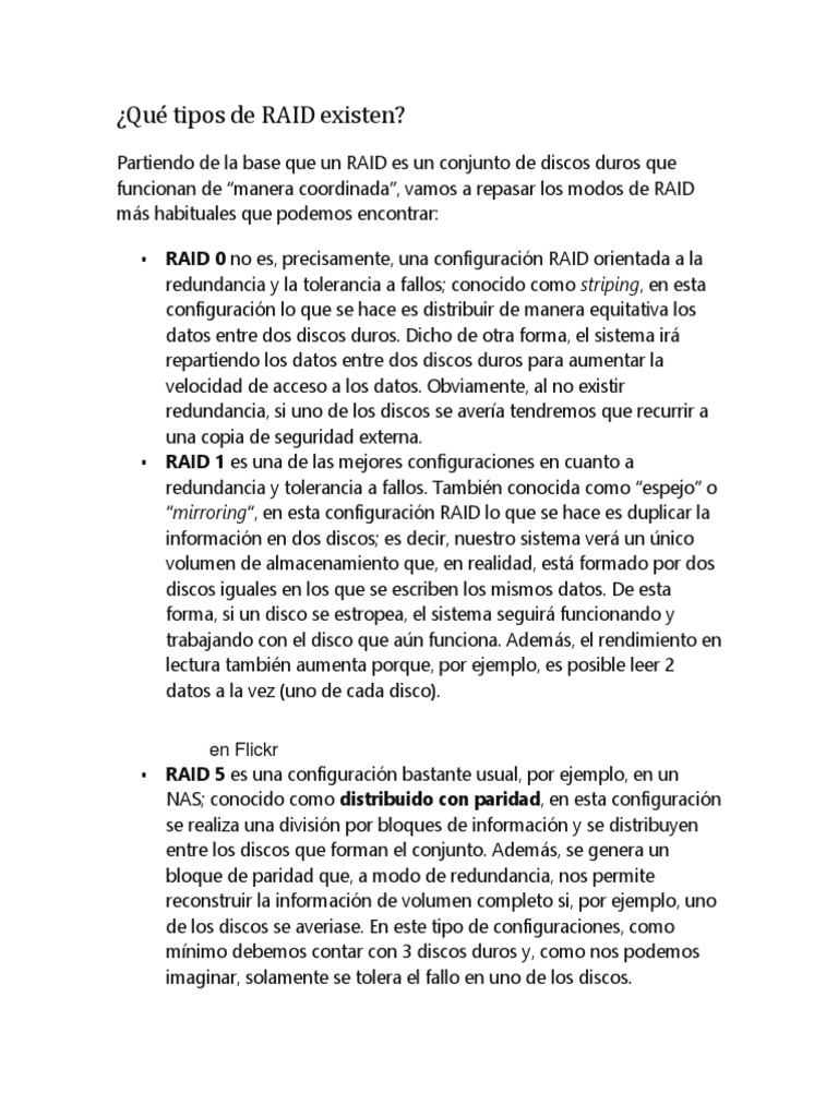 Qué tipos de RAID existen | PDF | Informática | Hardware de la computadora