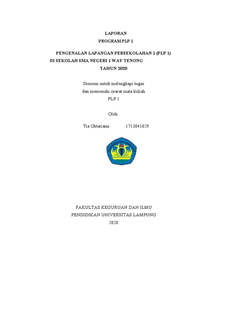 LAPORAN PLP 1 Tia Fix | PDF