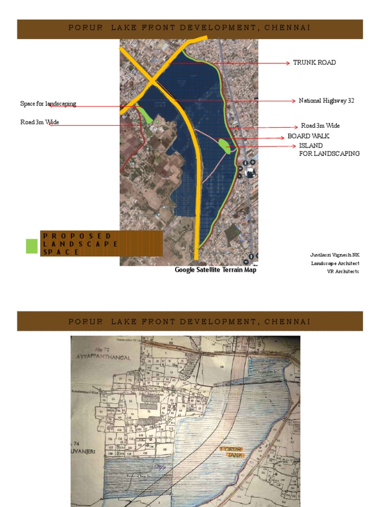 Porur Lakefront Development Plan | PDF | Landscape | Land Management