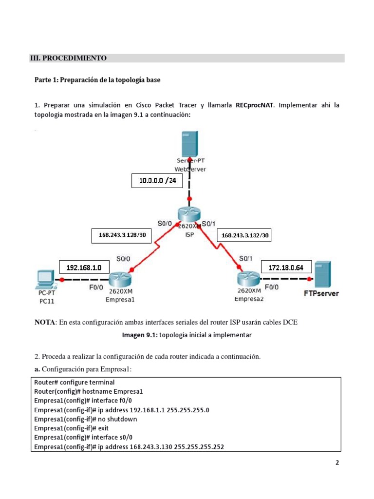 Ejercicio NAT | PDF | Dirección IP | Enrutador (Computación)