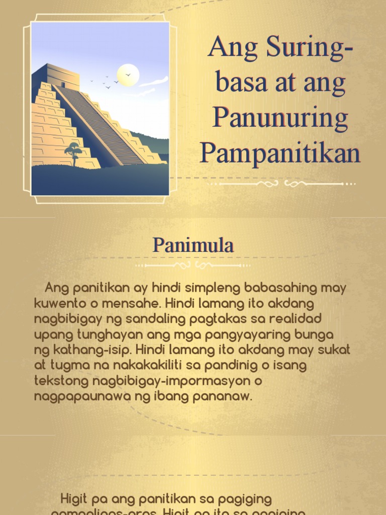 Grade 10 Ang Suring-Basa at Ang Panunuring Pampanitikan | PDF