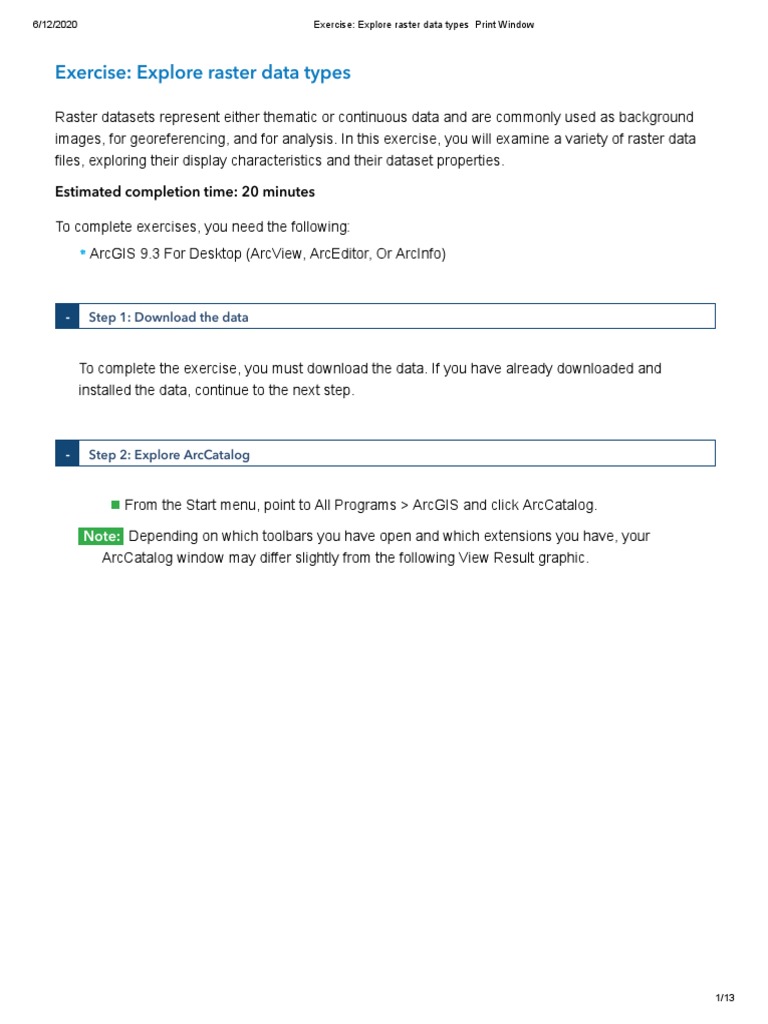 Exercise: Explore Raster Data Types: Step 1: Download The Data | PDF ...