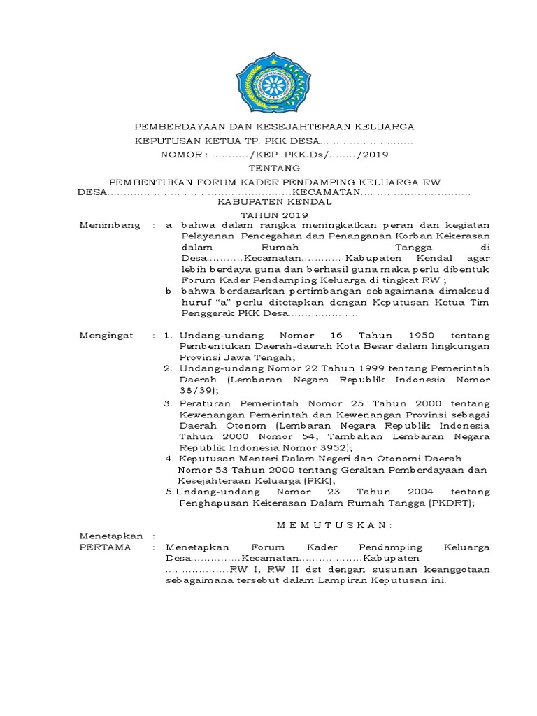 SK Forum Pendamping Keluarga | PDF