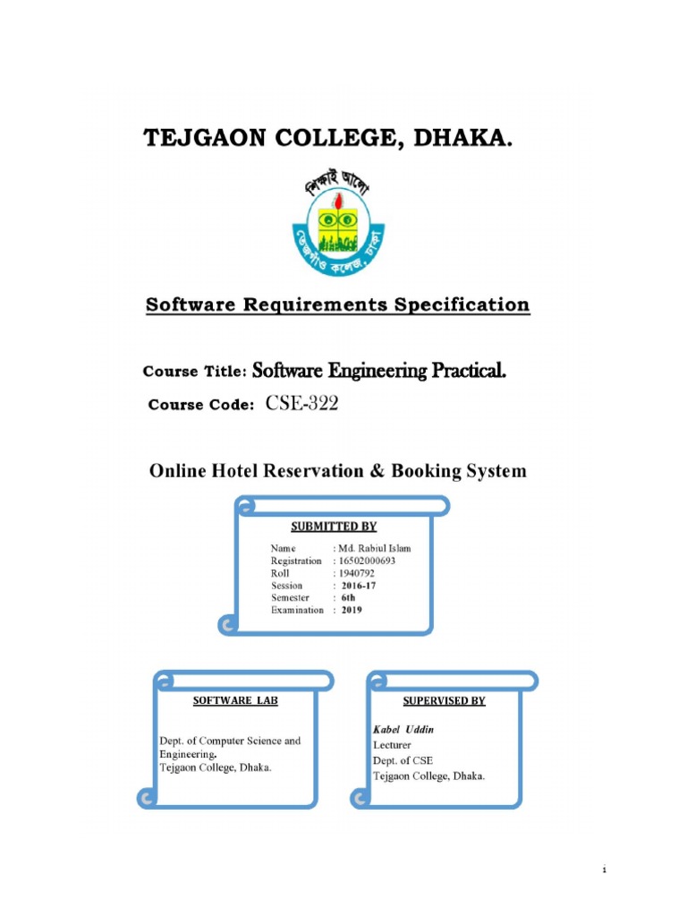Srs - Document - For - Hotel - Management - System Md. Rabiul Islam ...