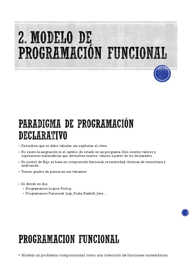Modelo de Programación Funcional | PDF | Programacion Funcional | Lenguaje de programación
