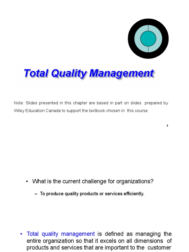 Total Quality Management: Wiley Education Canada To Support The ...