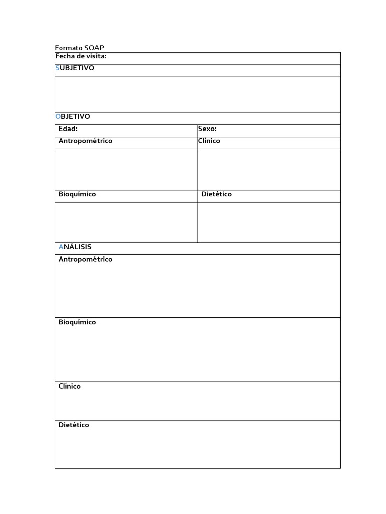 Formato Soap | PDF | Salud y bienestar