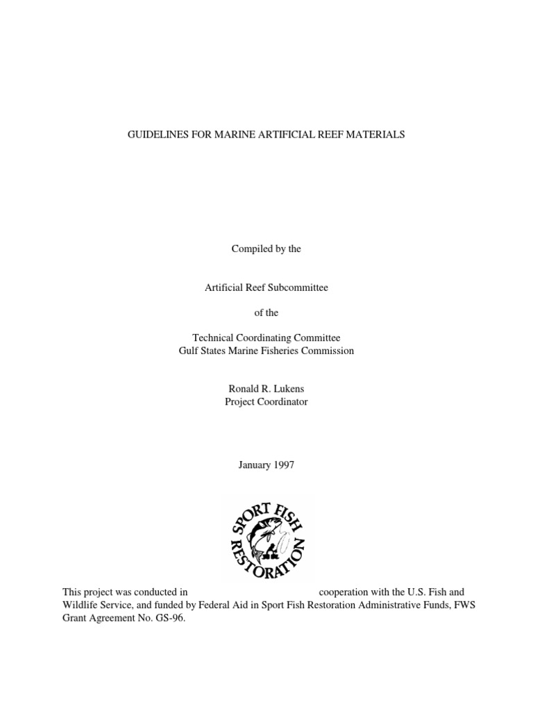 Artificial Reefs Materials | PDF | Coral Reef | Limestone