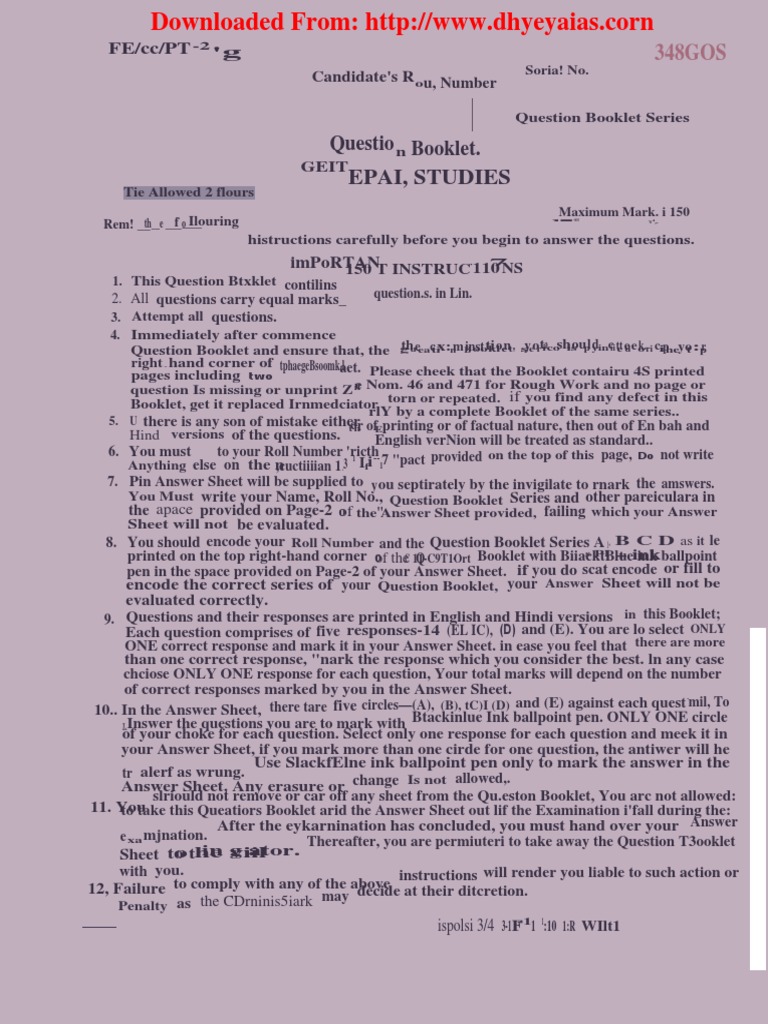 65th BPSC Preliminary Exam Question Paper English Medium Set B 2019 ...