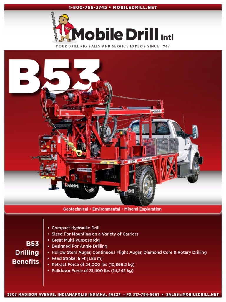 Mobile Drill: B53 Drilling Benefits | PDF | Drilling Rig | Drill