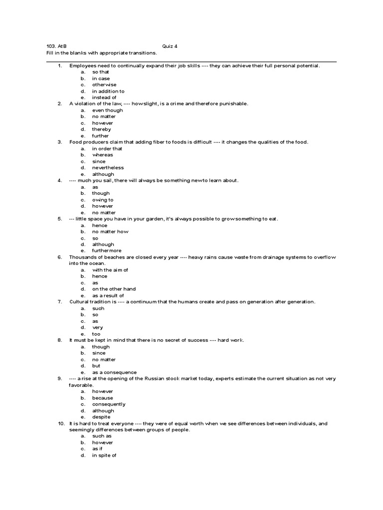 Quiz 2 Transitions | PDF