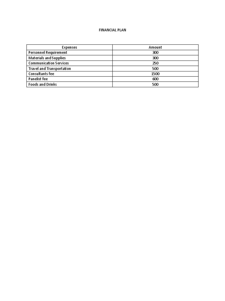 Financial Plan | PDF