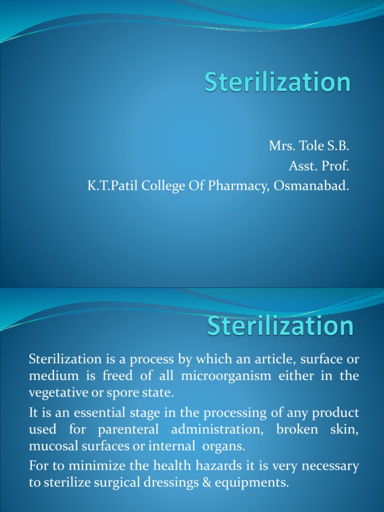 Sterilization | PDF | Sterilization (Microbiology) | Filtration