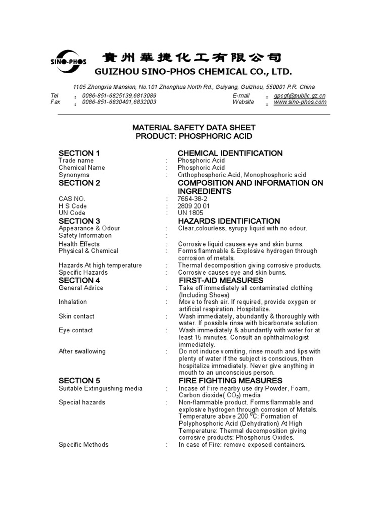 Msds As Fosfat | PDF | Water | Corrosion