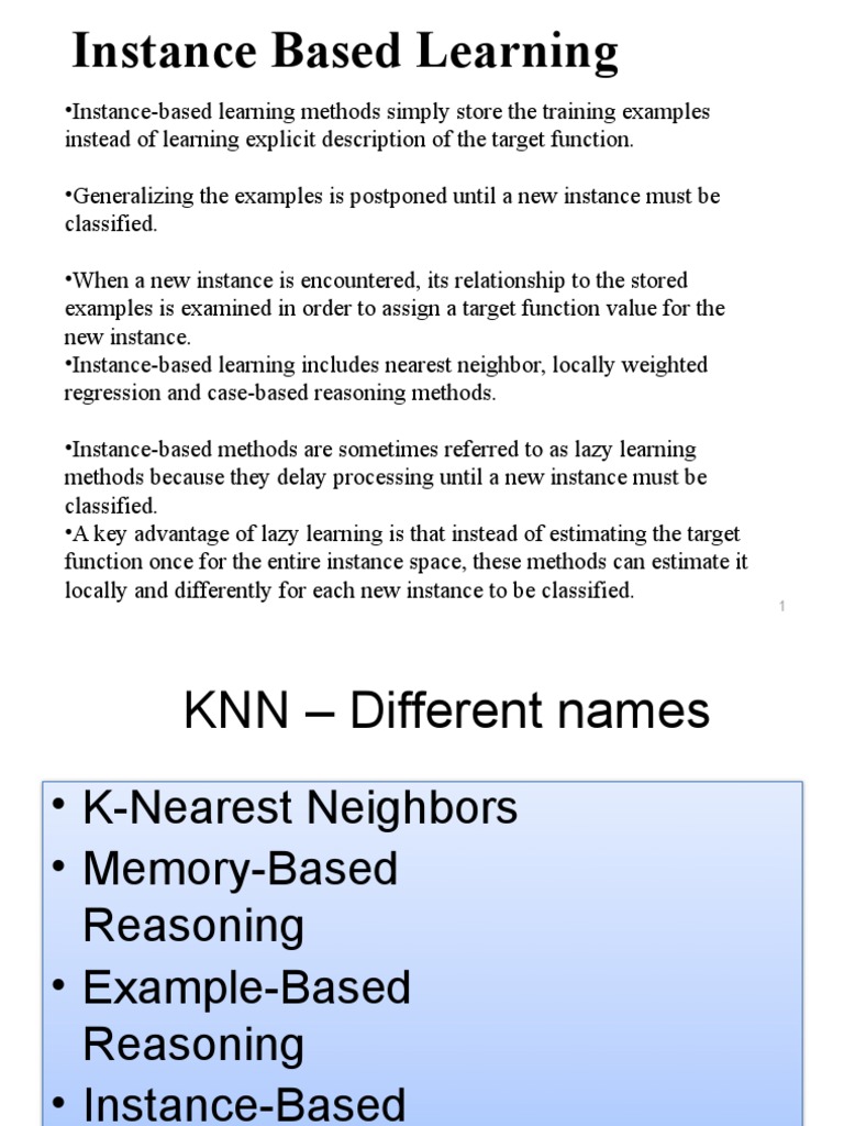An In-Depth Exploration of Instance-Based Learning and the K-Nearest ...