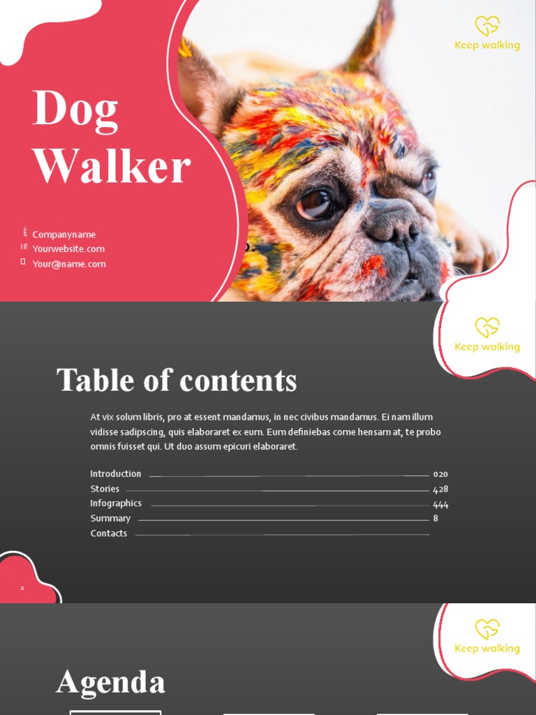 Dog Walker PowerPoint Presentation Template | PDF