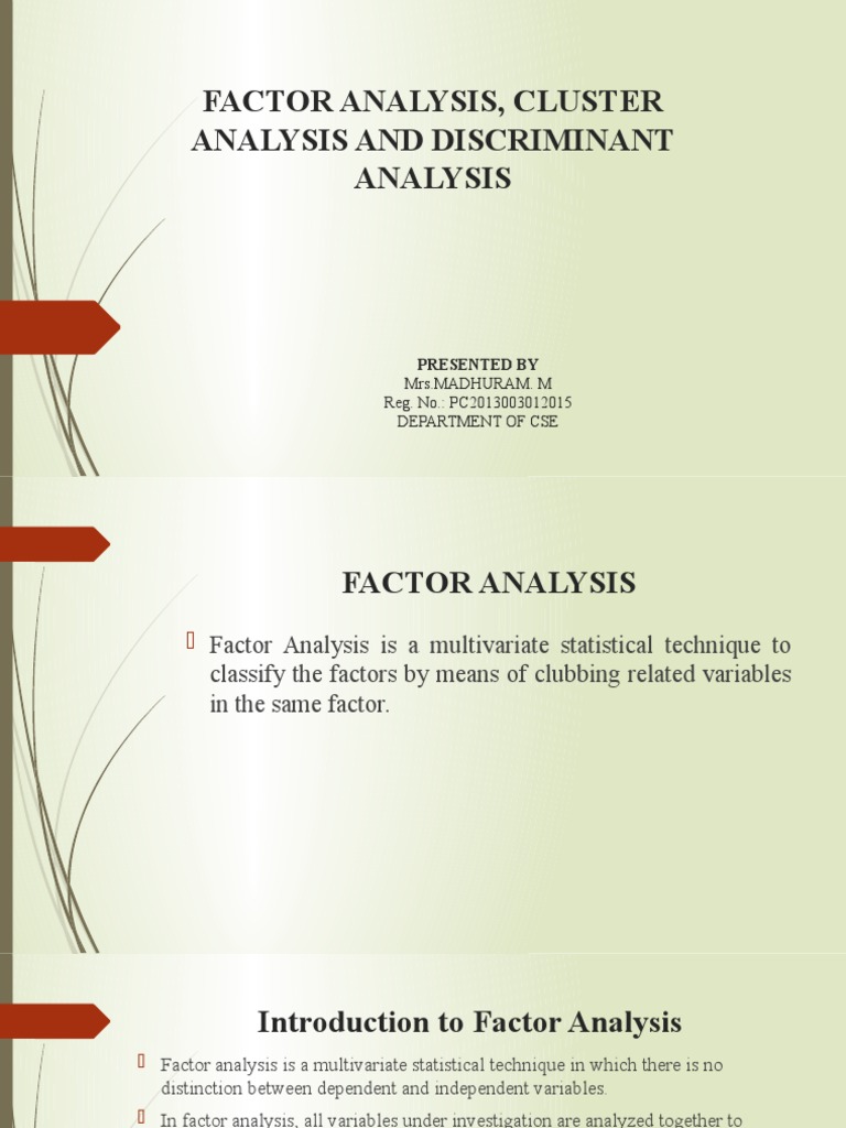 Factor, Cluster and Discriminant Analysis | PDF | Cluster Analysis | Factor Analysis