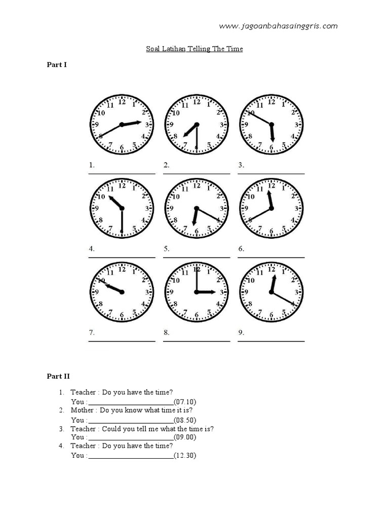 Telling Time Kelas 7 | PDF