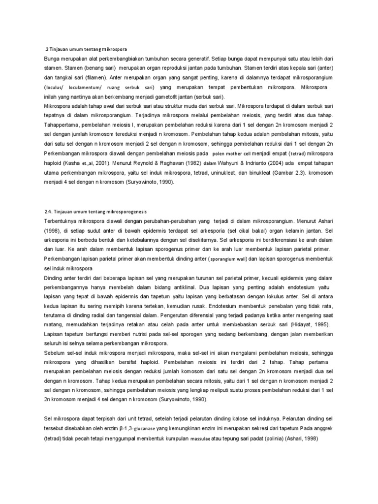 Mikrospora: Proses dan Perkembangan | PDF