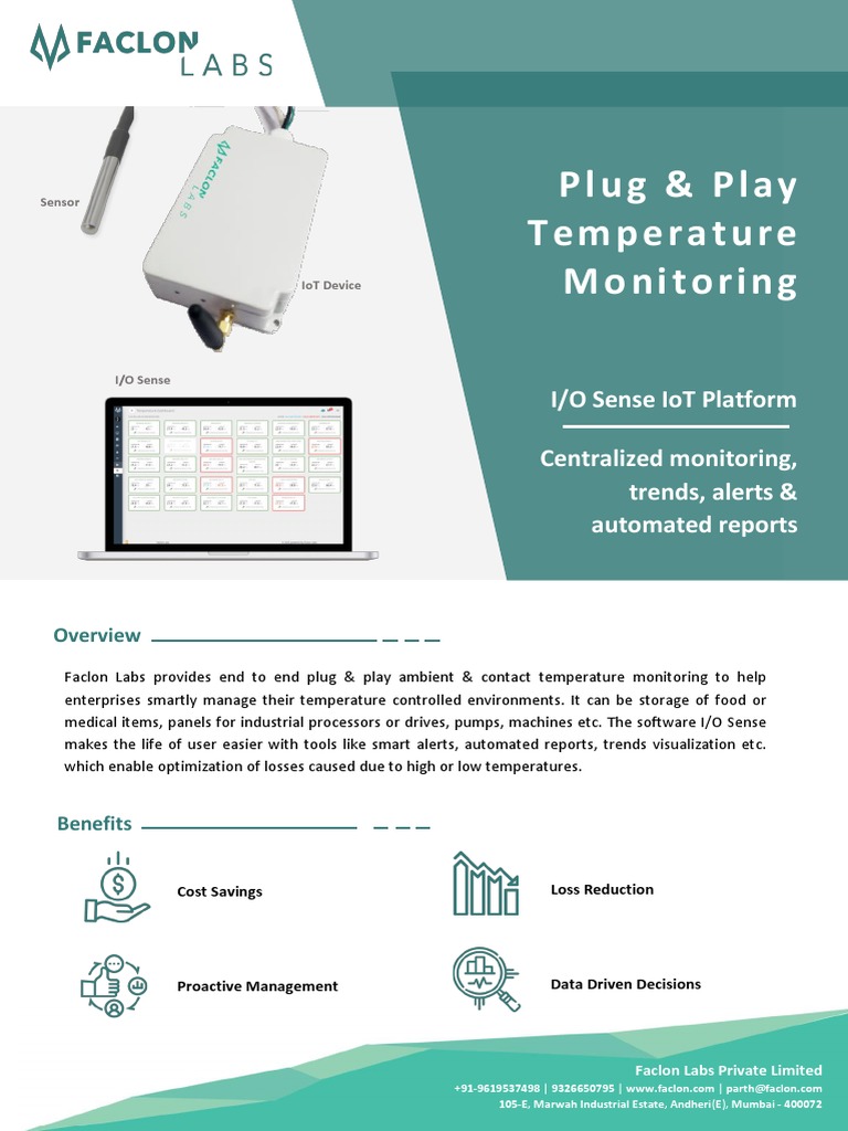 Plug & Play Temperature Monitoring: I/O Sense Iot Platform | PDF ...