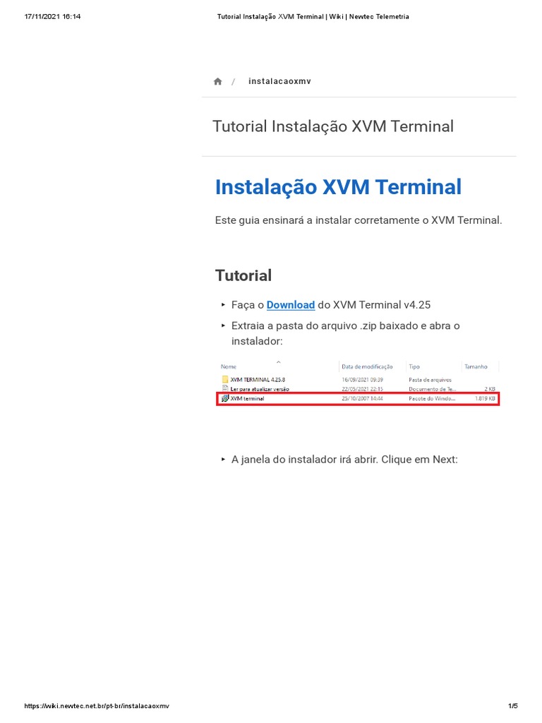 Tutorial Instalação XVM Terminal - Wiki - Newtec Telemetria | PDF ...