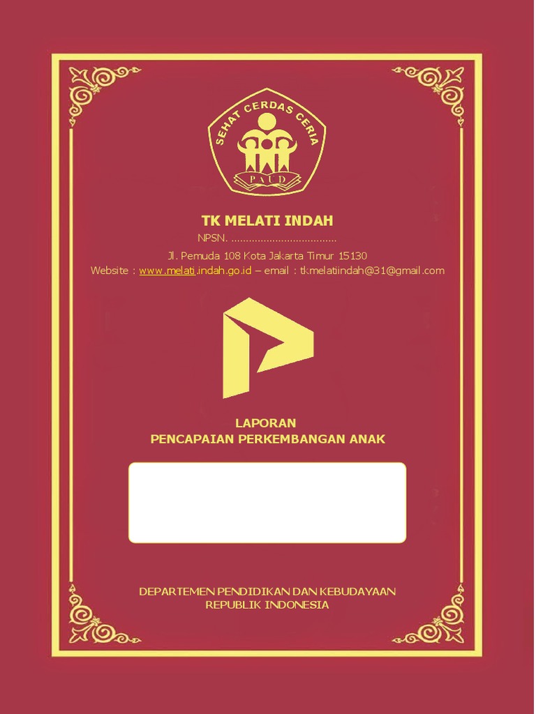 Contoh Raport Paud TK Kurikulum 2013 Desain | PDF