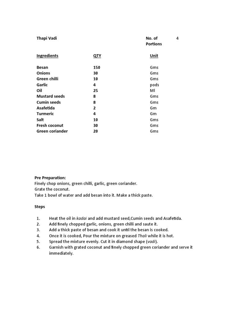 Thapi Vadi in Format | PDF