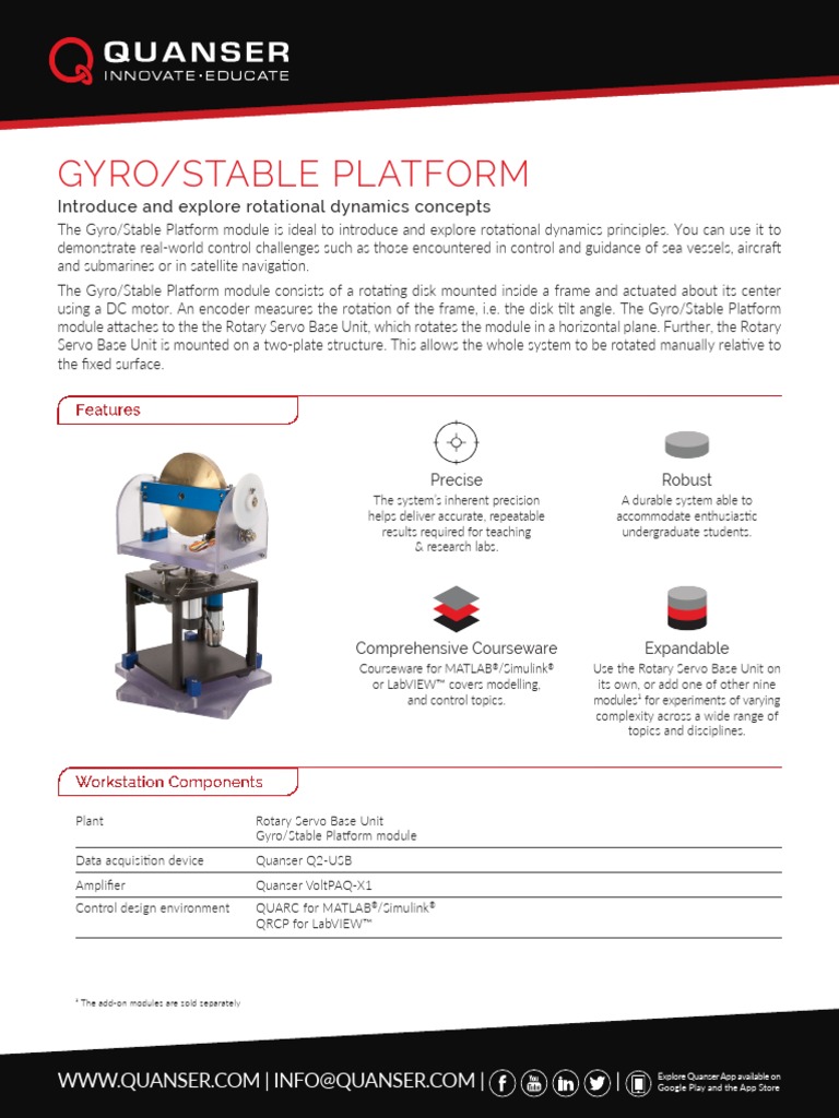 Gyro-Stable Platform Data Sheet | PDF | Servomechanism | Gyroscope