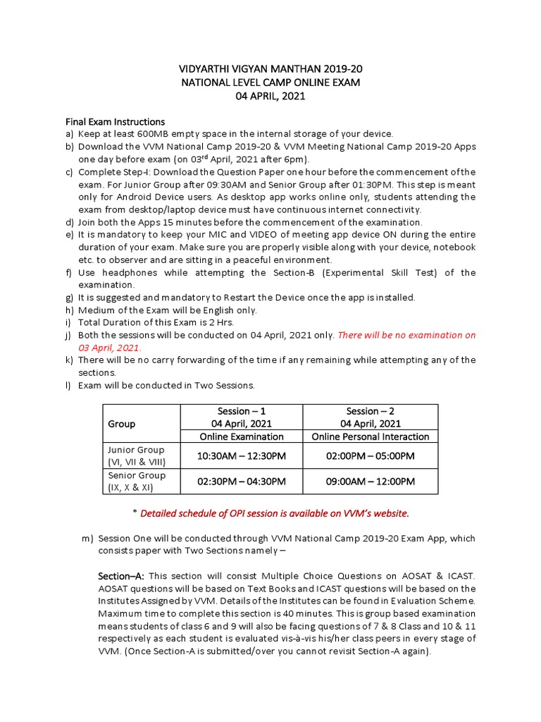 Instructions For Final NLC Exam | Download Free PDF | Mobile App | Test ...