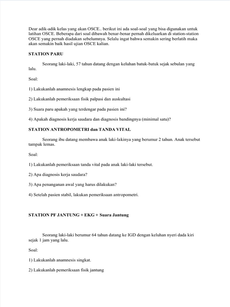 Dokumen - Tips Contoh Soal Osce | PDF