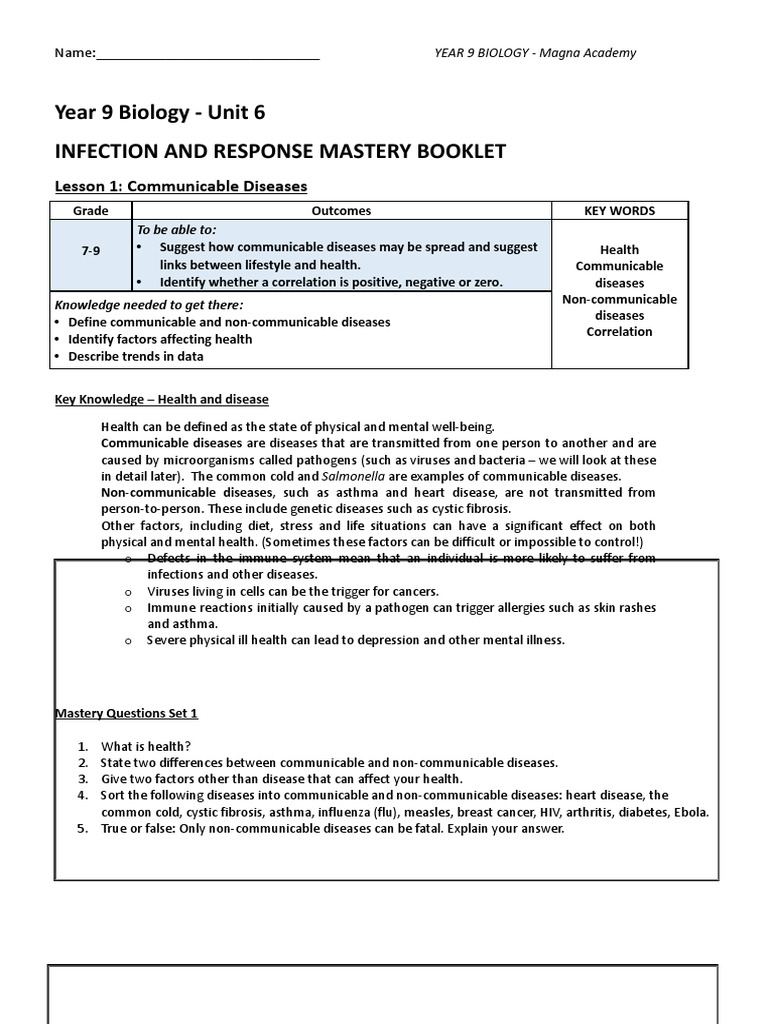 Infection and Response | PDF | Infection | Virus