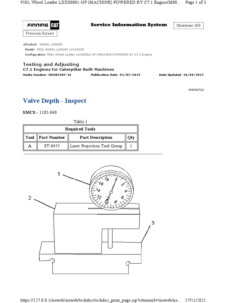 Valve Depth - Inspect: Testing and Adjusting | PDF | Valve | Engines