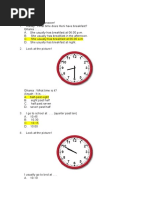 Soal Ulangan Harian Telling Time Kelas 7 | PDF