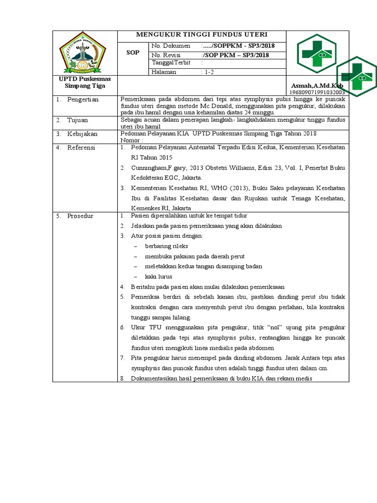 Panduan Mengukur Tinggi Fundus Uteri | PDF | Sains & Matematika