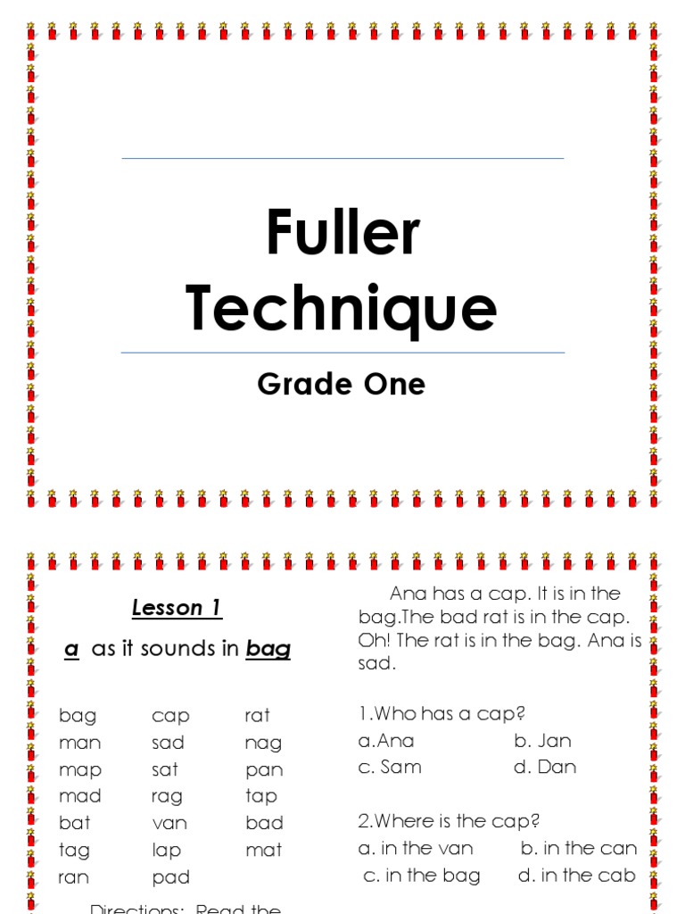 Grade 1 Fuller Method Reading Lessons | PDF