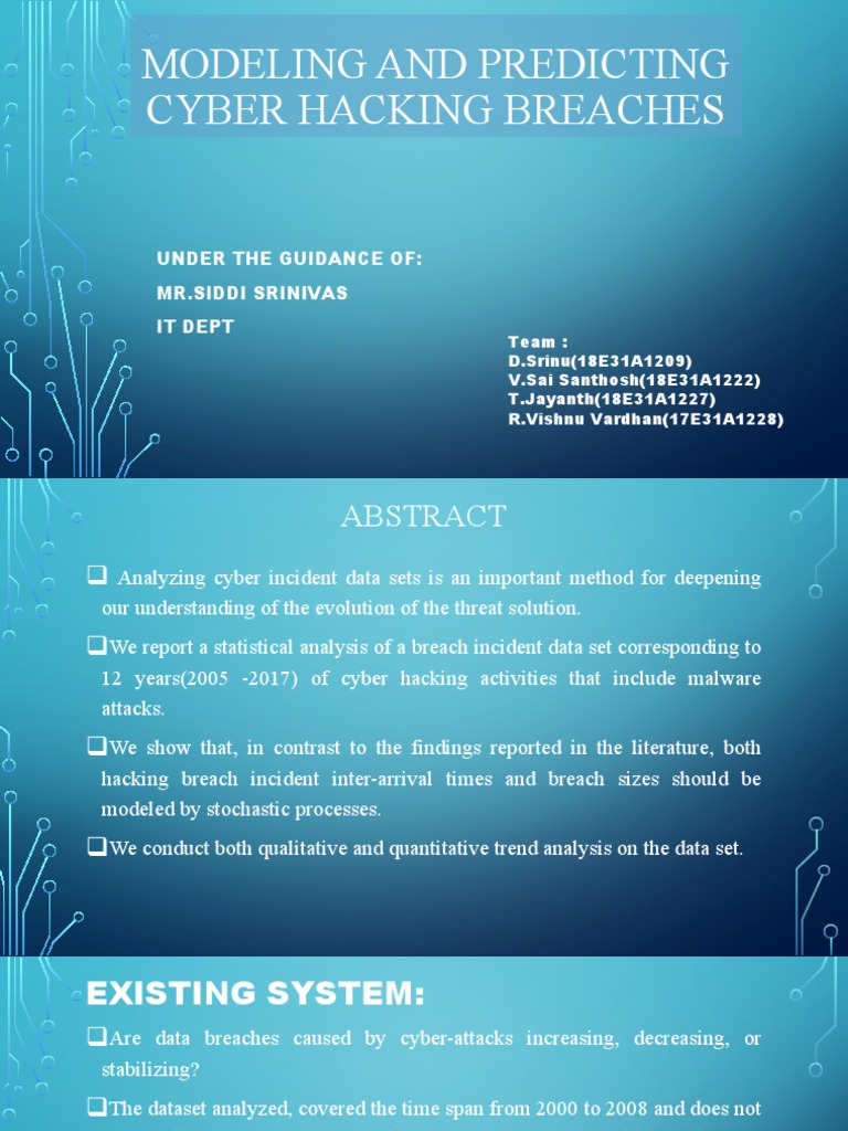 Modeling and Predicting Cyber Hacking Breaches | PDF