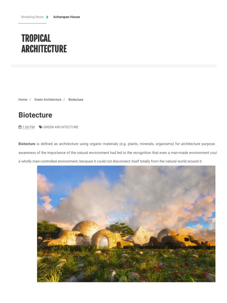 Biotecture - Tropical Architecture | PDF | Natural Environment | Nature