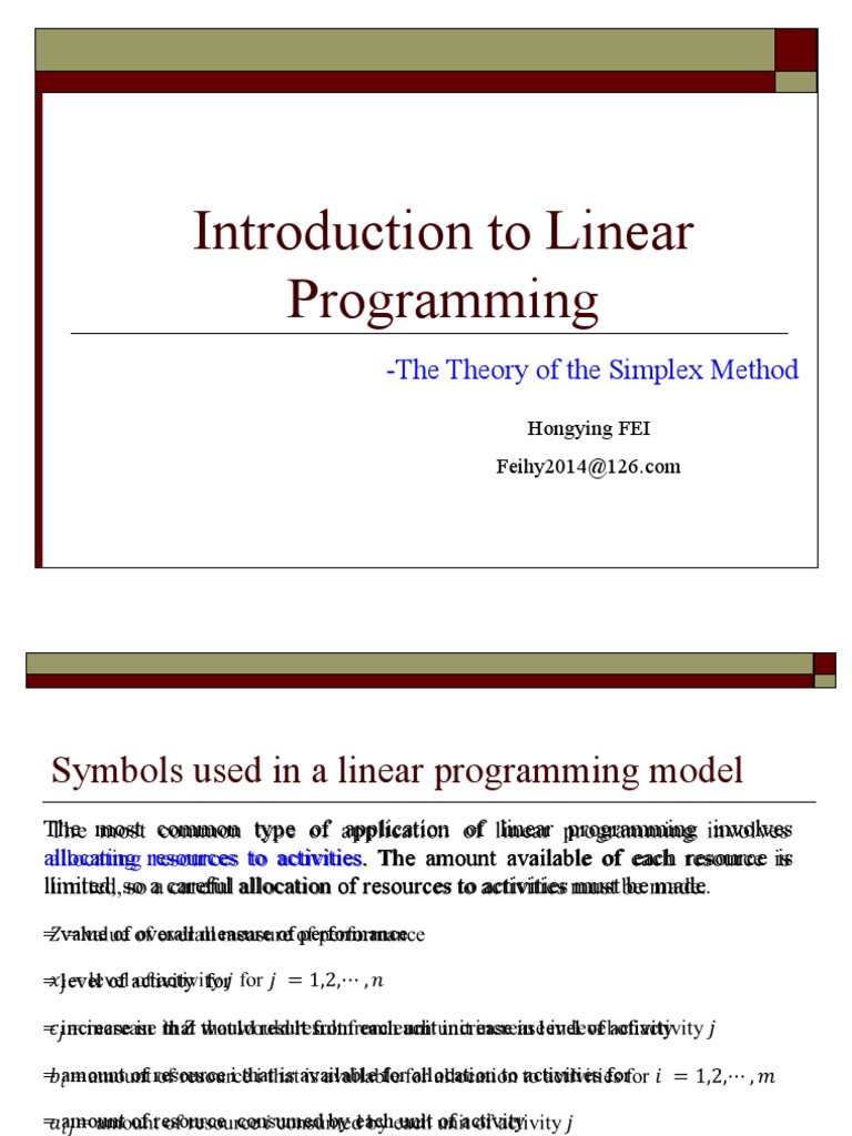 Or-Week 2 - Introduction To LP - Simplex Method | PDF | Linear ...
