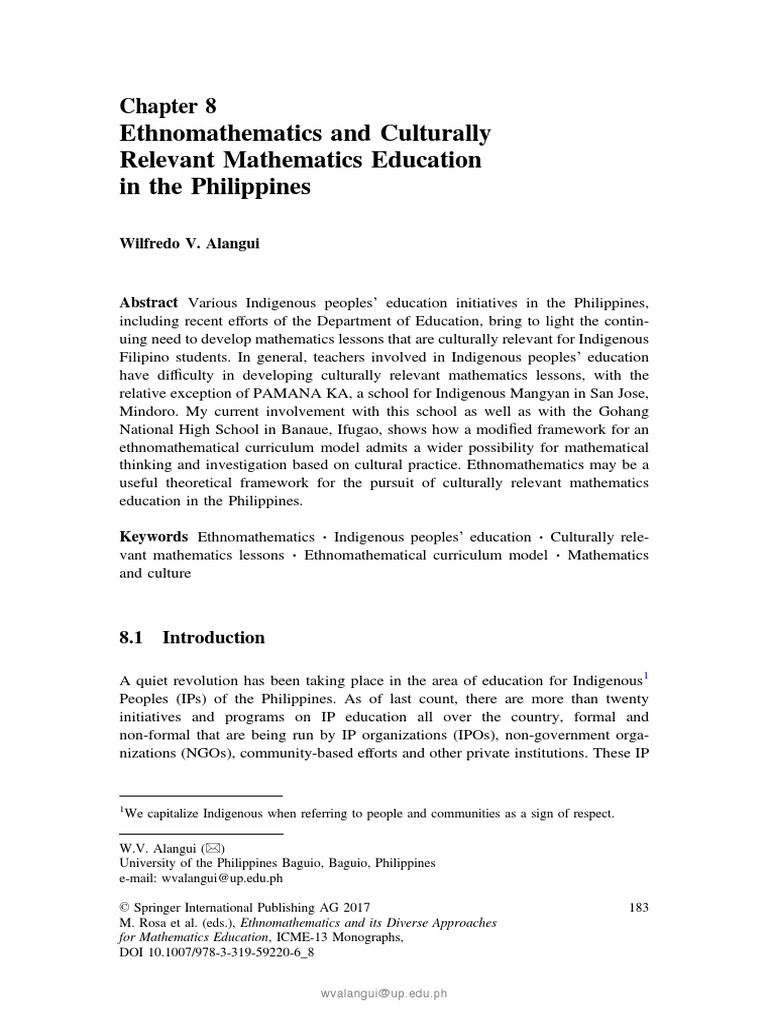 Ethnomathematics and Culturally Relevant Mathematics Education in The ...