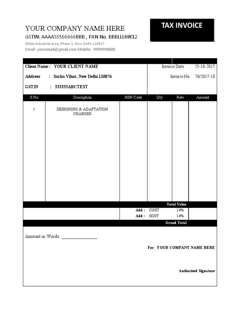 GST Invoice Format 1 | PDF | Economies | Government Of India