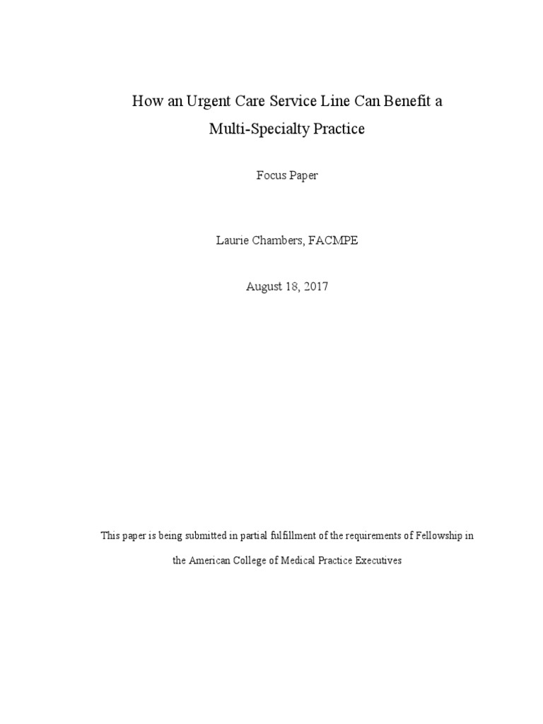 How An Urgent Care Service Line Can Benefit A Multi-Specialty Practice ...